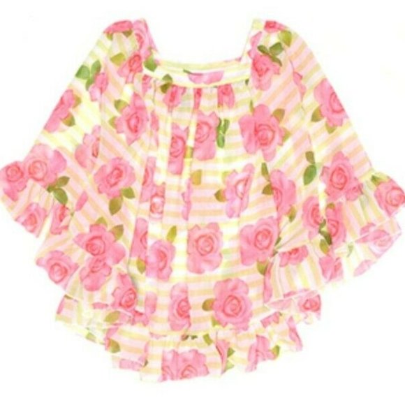 Kate Mack | Swim | Kate Mack Girls Pink Green Roses Stripes Swimsuit ...